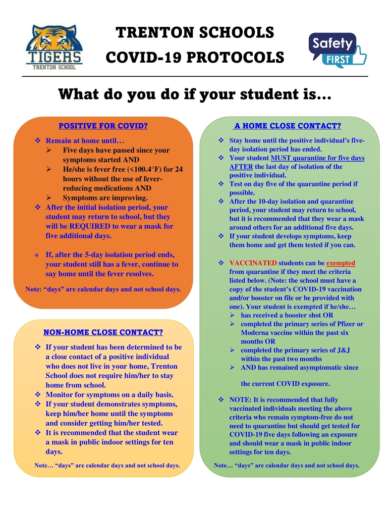 Updated COVID-19 School Protocols | Eight Mile School District #6